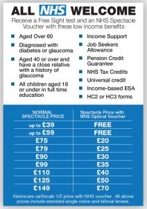 Free Specs for NHS Customers - Visioncare Direct